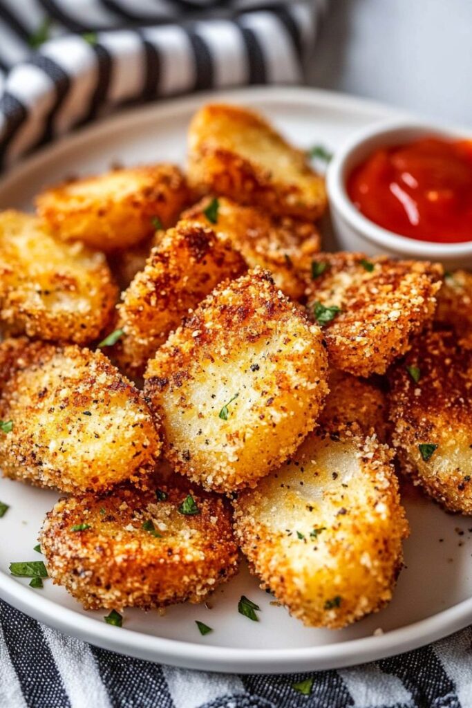 Crispy Garlic Parmesan Crusted Potatoes - Thecozyweave