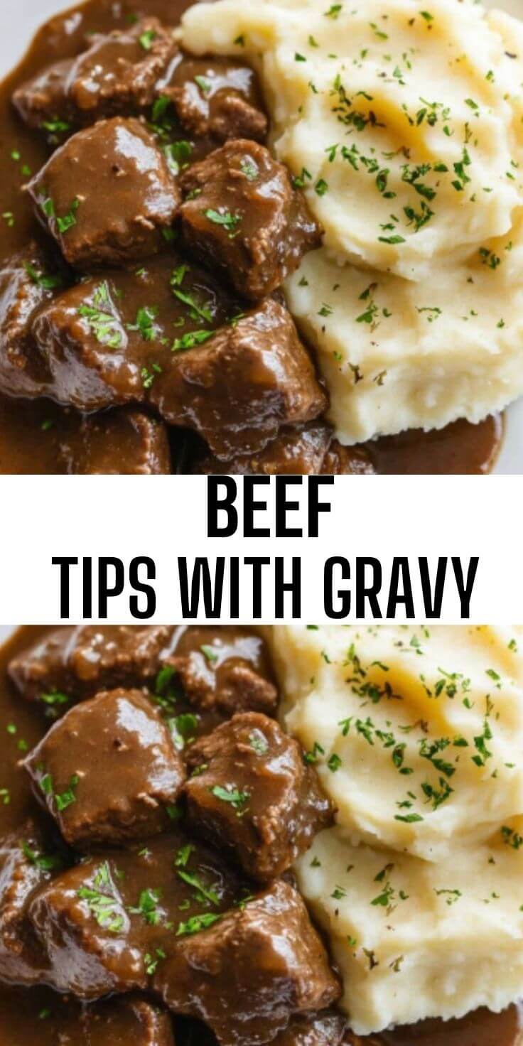 Beef Tips with Gravy - Thecozyweave