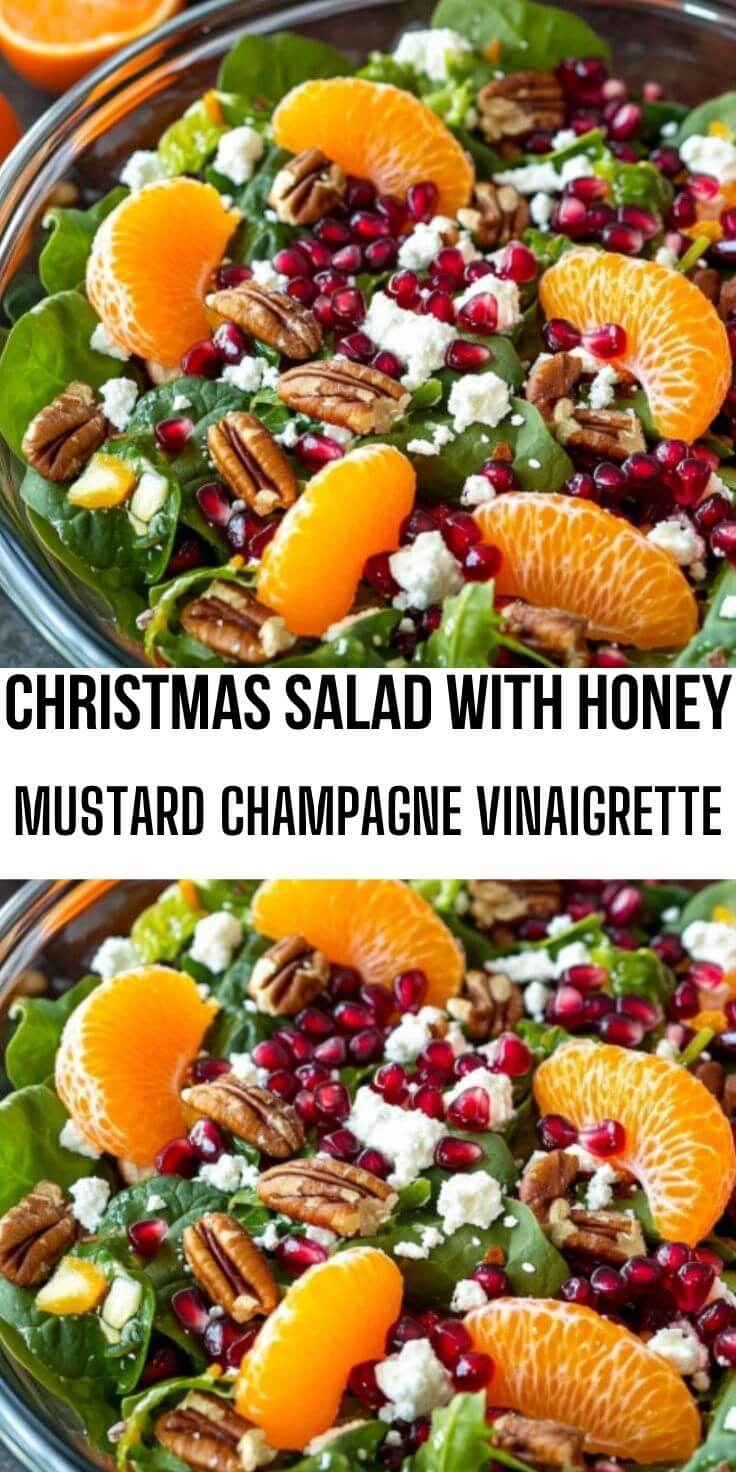 Christmas Salad with Honey Mustard Champagne Vinaigrette - Thecozyweave