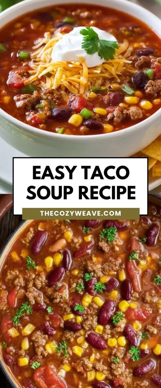 Easy Taco Soup Recipe - Thecozyweave