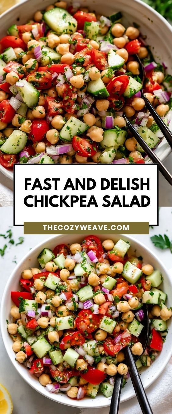 Fast And Delish Chickpea Salad - Thecozyweave