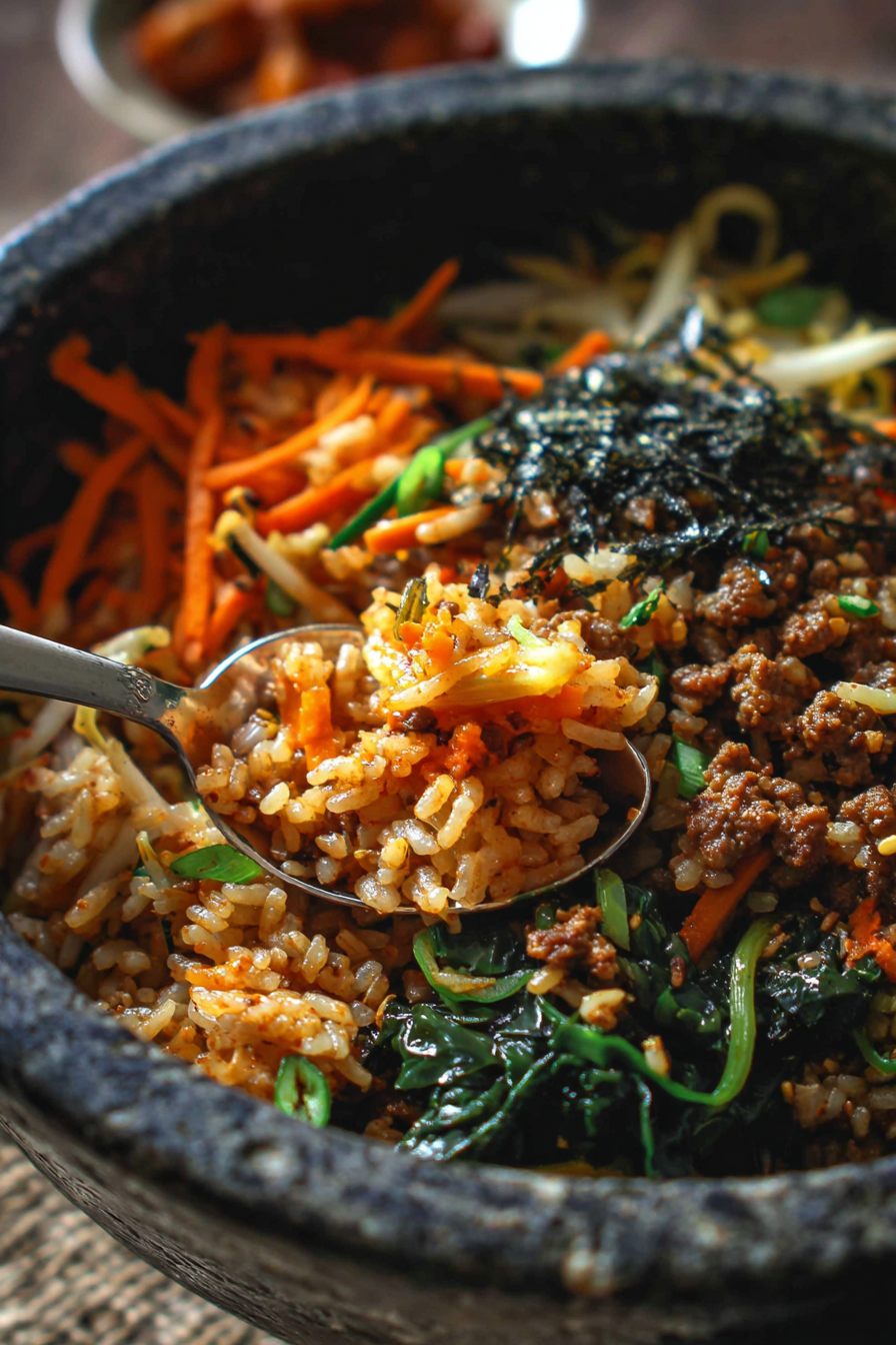 Bibimbap –Delicious Korean Mixed Rice with Meat & Vegetables - Thecozyweave