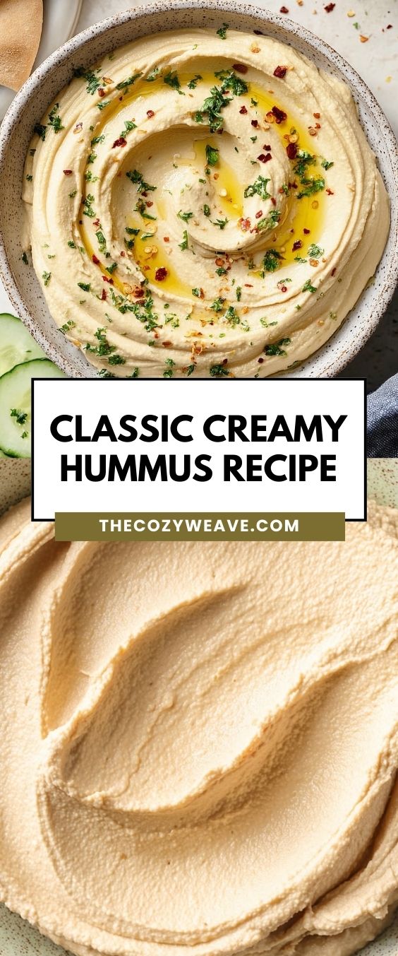 Classic Creamy Hummus Recipe - Thecozyweave