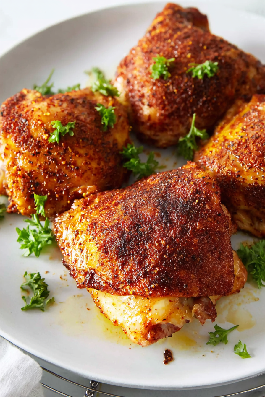 Crispy Juicy Oven-Roasted Chicken Thighs Recipe - Thecozyweave