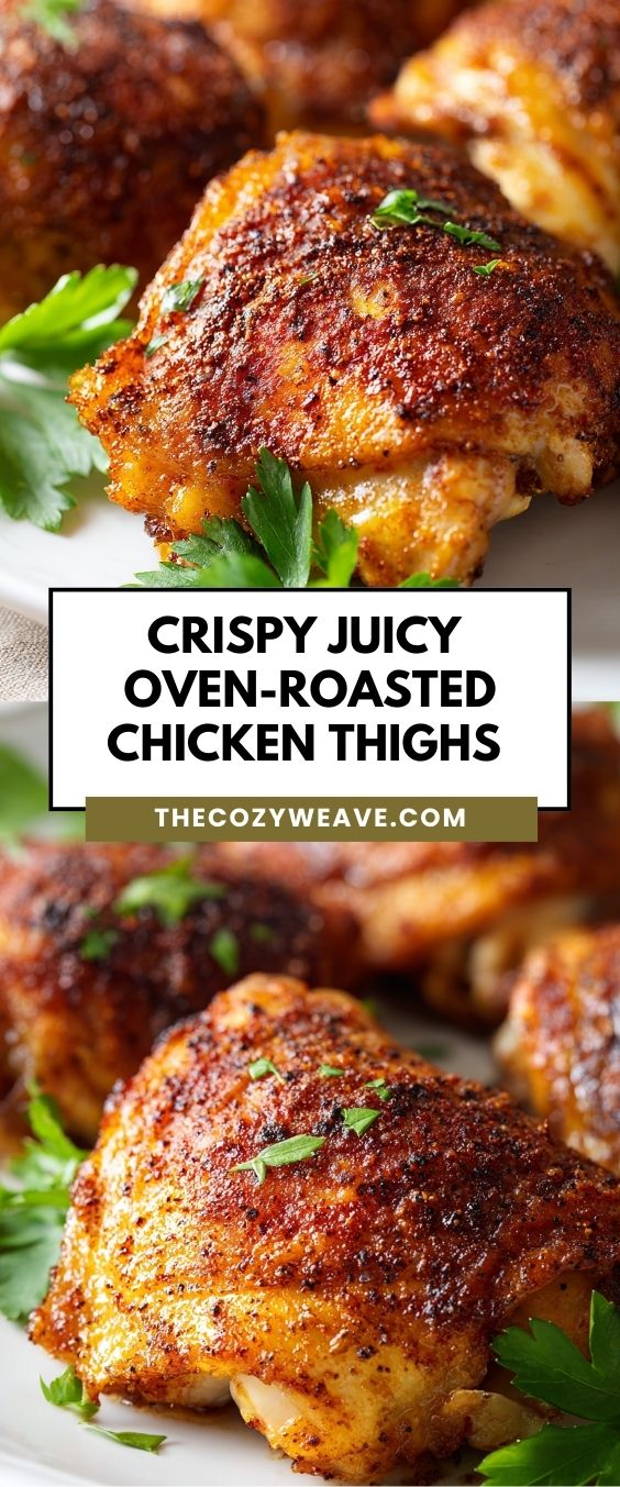 Crispy Juicy Oven-Roasted Chicken Thighs Recipe - Thecozyweave