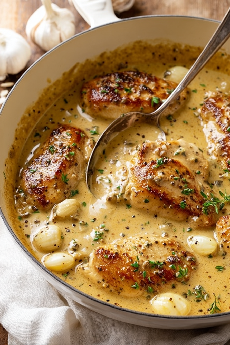 Delicious Creamy Garlic Chicken - Thecozyweave