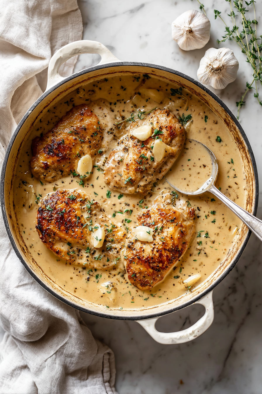 Delicious Creamy Garlic Chicken - Thecozyweave