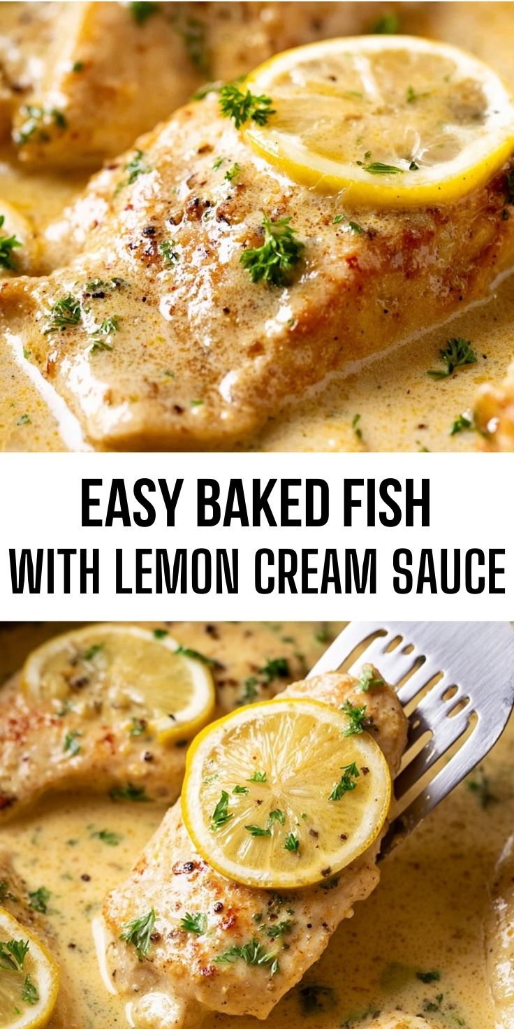 Easy Baked Fish with Lemon Cream Sauce (One-Dish Meal) - Thecozyweave