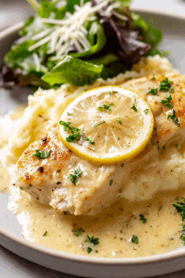 Easy Baked Fish with Lemon Cream Sauce (One-Dish Meal) - Thecozyweave