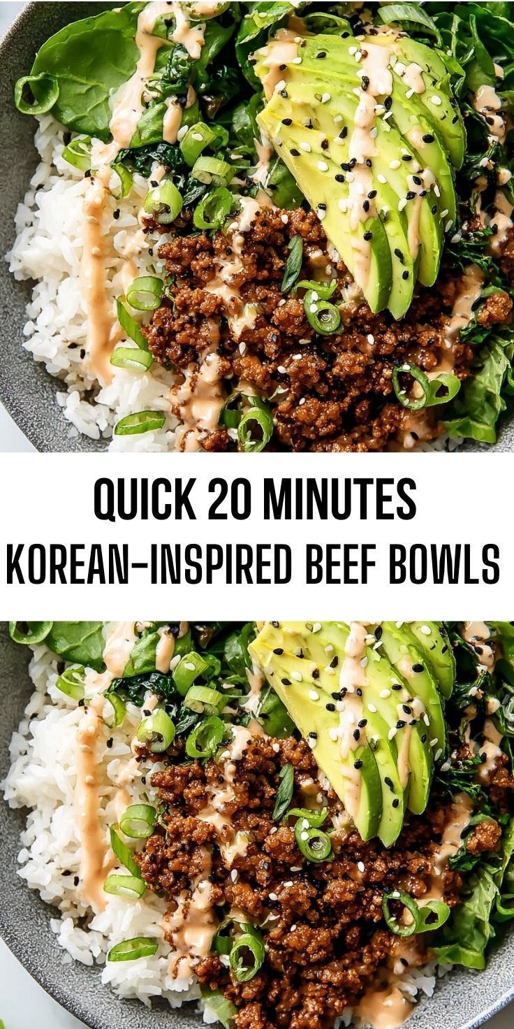 Quick 20 Minutes Korean-Inspired Beef Bowls Recipe - Thecozyweave