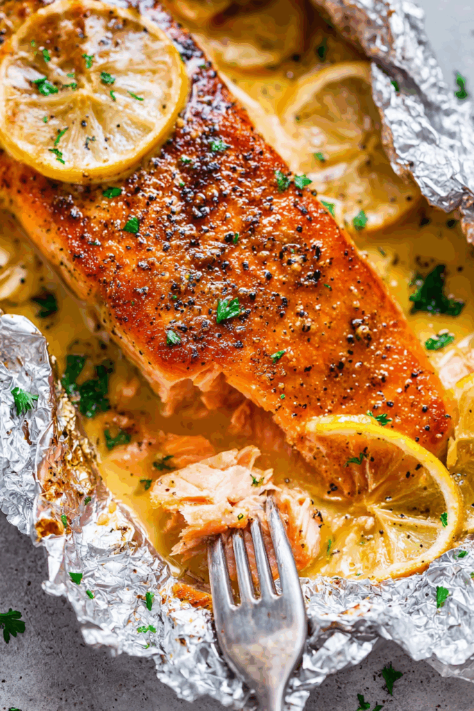 Simple Easy Sheet Pan Lemon Garlic Butter Salmon - Thecozyweave