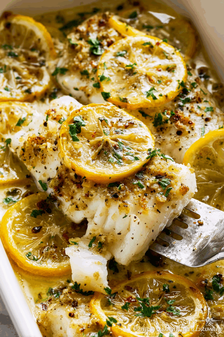The Best Baked Lemon Fish with Garlic Butter - Thecozyweave